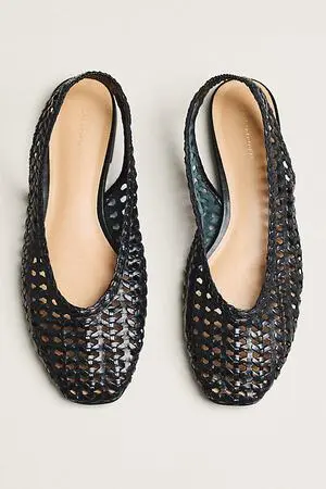 Anthropologie Slingback Woven Flats