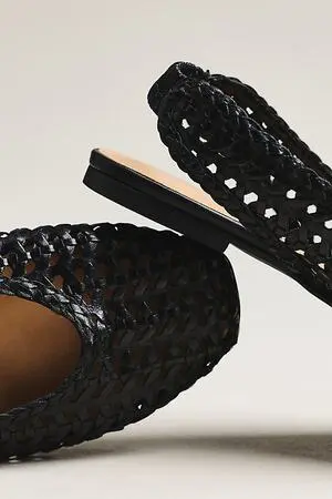 Anthropologie Slingback Woven Flats