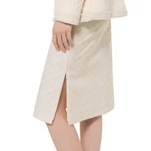 Gucci Gg Cotton Gabardine Skirt - Beige