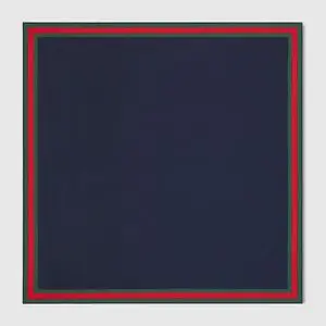 Gucci Cotton Silk Pocket Square With Web - Blue
