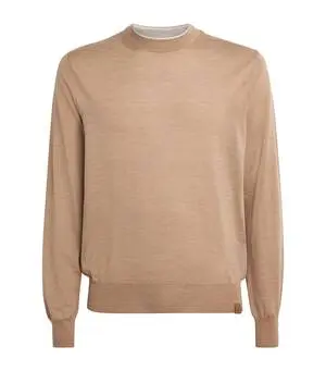 Jacob Cohen Wool-silk Contrast-neckline Sweater