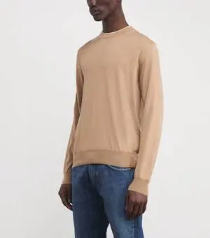 Jacob Cohen Wool-silk Contrast-neckline Sweater