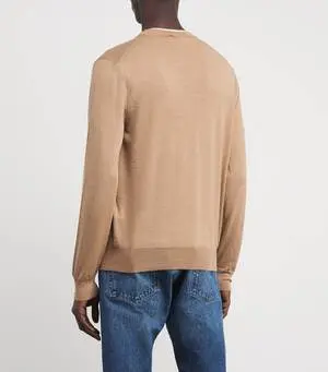 Jacob Cohen Wool-silk Contrast-neckline Sweater