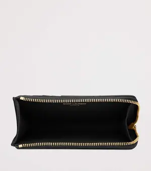 Saint Laurent Matelassé Zip-up Card Holder - Black