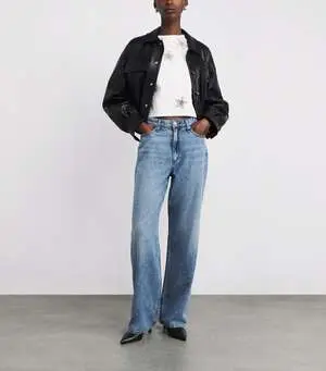 Rag & Bone Embellished Logan Wide-leg Jeans - Blue
