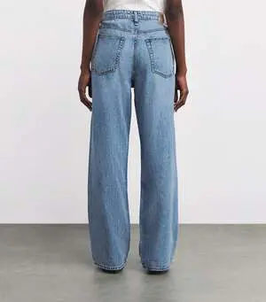 Rag & Bone Embellished Logan Wide-leg Jeans - Blue