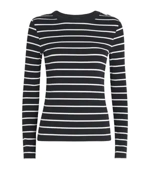 ME+EM Stretch-cotton Stripe Top
