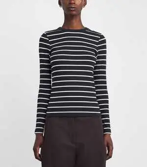 ME+EM Stretch-cotton Stripe Top