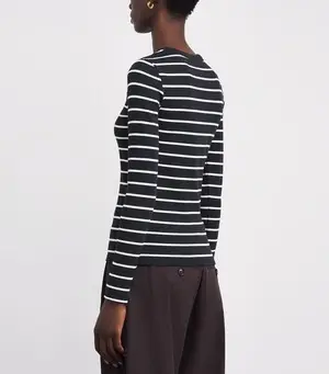 ME+EM Stretch-cotton Stripe Top