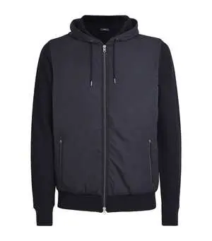 Herno Cotton Hooded Hybrid Jacket - Navy