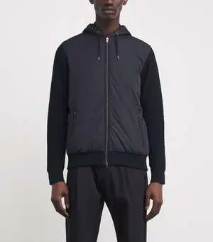 Herno Cotton Hooded Hybrid Jacket - Navy