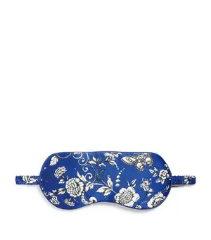 Harrods Silk Butterfly Print Sleep Mask - Blue