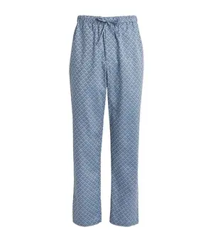 Harrods Cotton Geometric Logo Pyjama Bottoms - Blue