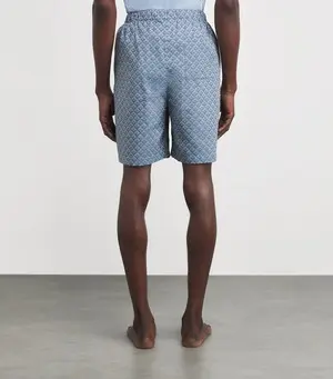 Harrods Cotton Geometric Logo Pyjama Shorts