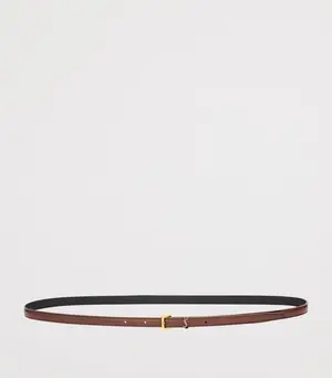 Saint Laurent Calfskin Cassandre Slim Belt