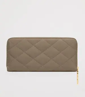 Saint Laurent Matelassé Zip-up Wallet - Grey