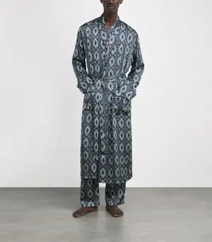 Harrods Silk Tile Print Night Robe