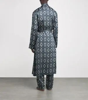 Harrods Silk Tile Print Night Robe