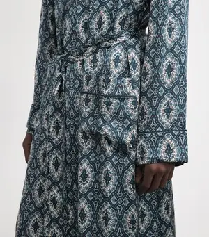 Harrods Silk Tile Print Night Robe