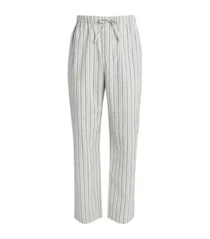 Harrods Cotton Stripe Logo Pyjama Bottoms - Green