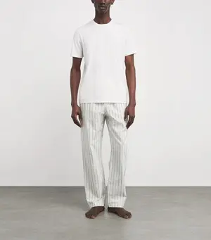 Harrods Cotton Stripe Logo Pyjama Bottoms
