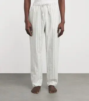 Harrods Cotton Stripe Logo Pyjama Bottoms