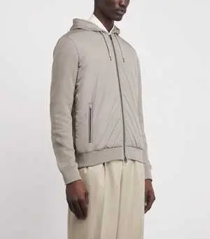 Herno Cotton Hooded Hybrid Jacket - Brown