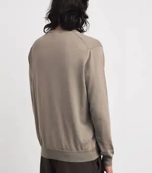 Sunspel Cotton Lightweight Crew-neck Sweater - Beige