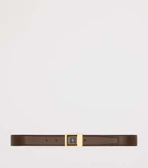 Saint Laurent La 66 Leather Belt - Beige