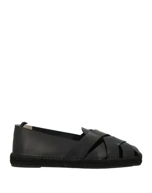 CastaÑer Leather Espadrilles - Black