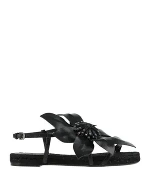 CastaÑer Leather Espadrille Sandals With Floral Appliqués