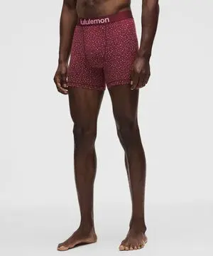 Lululemon Always In Motion Boxer Brief 5" Heart Scatter Dot Mini Candy Cloud Burgundy Bay