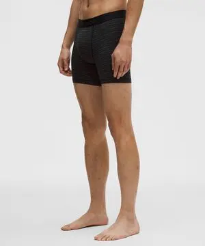 Lululemon Always In Motion Boxer Brief 5 - Propagate Stripe Mini Graphite Grey Black