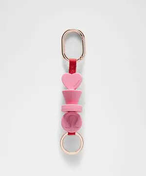 Lululemon Silicone Beaded Keychain - Oxford Red/candy Cloud/rose Gold
