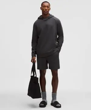 Lululemon Textured Cotton-blend Hoodie - Heathered Black/black