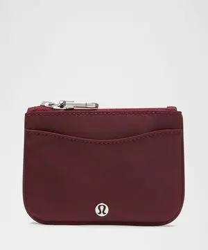 Lululemon Clippable Card Holder - Burgundy Bay/silver