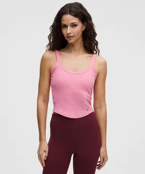 Lululemon Nulu Ribbed Cropped Tank Top - Candy Cloud