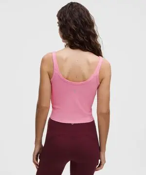 Lululemon Nulu Ribbed Cropped Tank Top - Candy Cloud