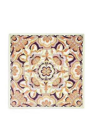 LANCEL Floral Neckerchief - Brown