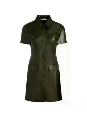 Alice + Olivia Buttoned Flap-pocket Minidress