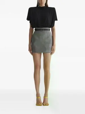 MUGLER Draped Collarless Top