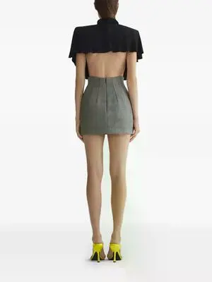 MUGLER Draped Collarless Top