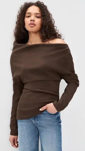 Line & Dot Coen Draped Asymmetrical Top