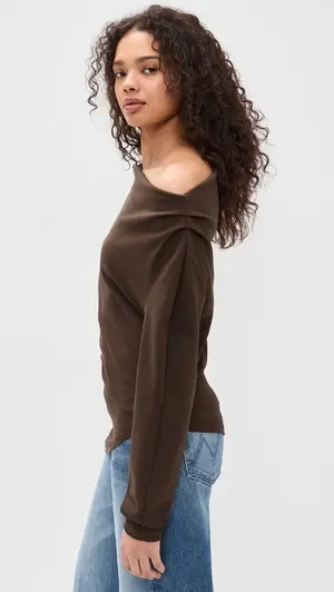 Line & Dot Coen Draped Asymmetrical Top