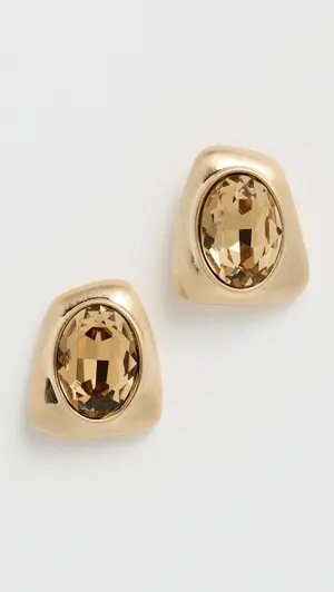 BY ADINA EDEN Smoky Gemstone Stud Earrings