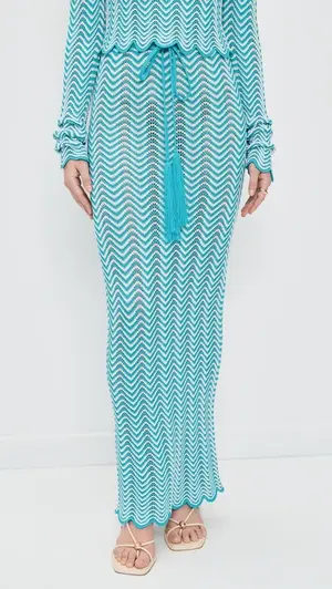 DUR DOUX Wave Knit Maxi Skirt