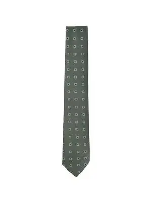 BOSS Geometric-pattern Tie - Green