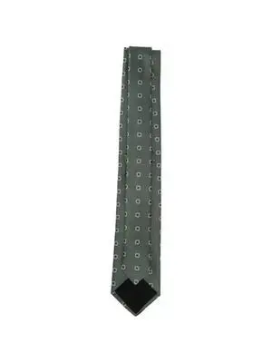 BOSS Geometric-pattern Tie - Green