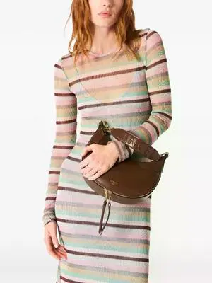LANCEL Origami Zip Shoulder Bag - Brown