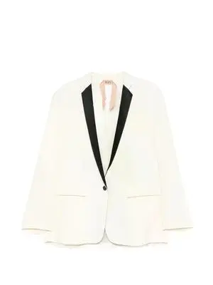 N°21 Notched Collar Blazer - White